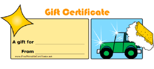 Auto Detailing Gift Certificate Template Arts Arts